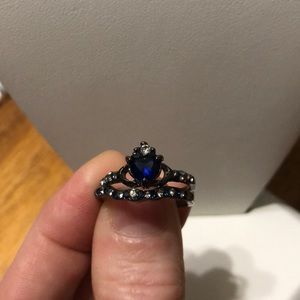 Jewelry | Unique Beautiful Blue Engagement Ring Set | Poshmark